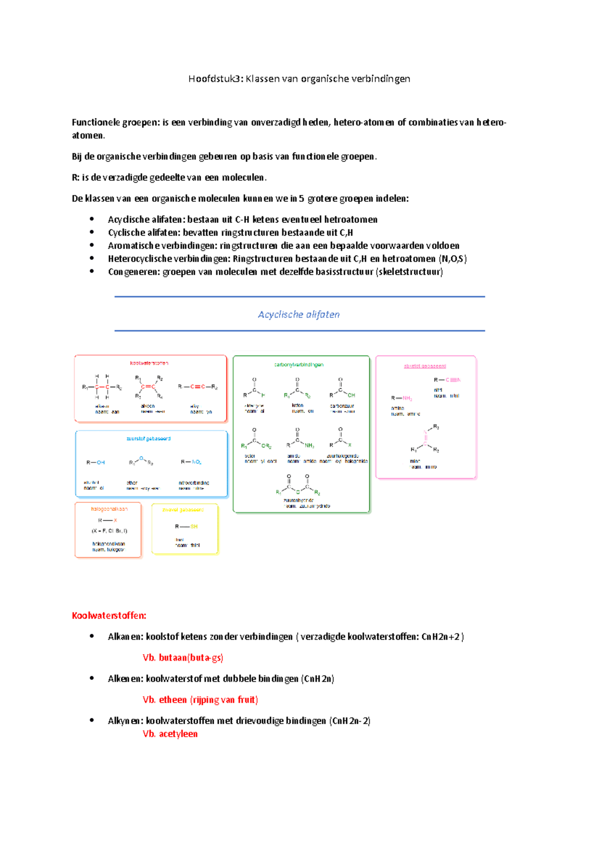 Klassen van organische verbindingen - Hoofdstuk3: Klassen van ...