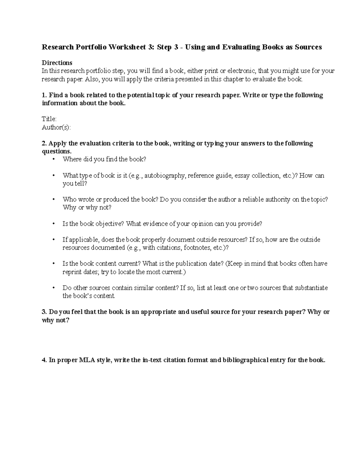 ENC1102 Research Portfolio 3 Worksheet - Research Portfolio Worksheet 3 ...