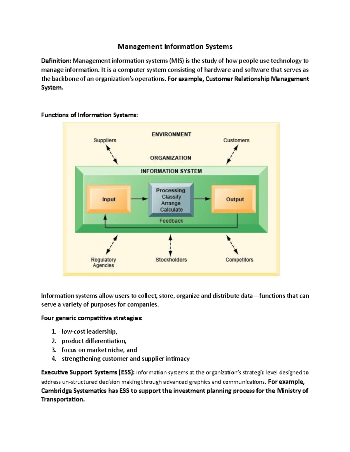 MIS Short Q^0A - Management Information Systems Definition: Management ...