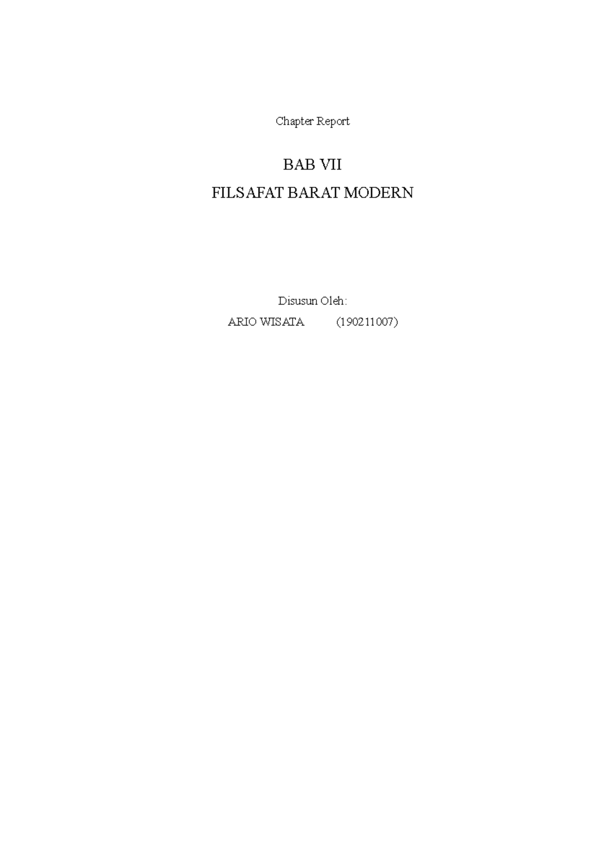 Chapter Report BAB VII - Resume buku filsafat umum bab vii - Chapter ...
