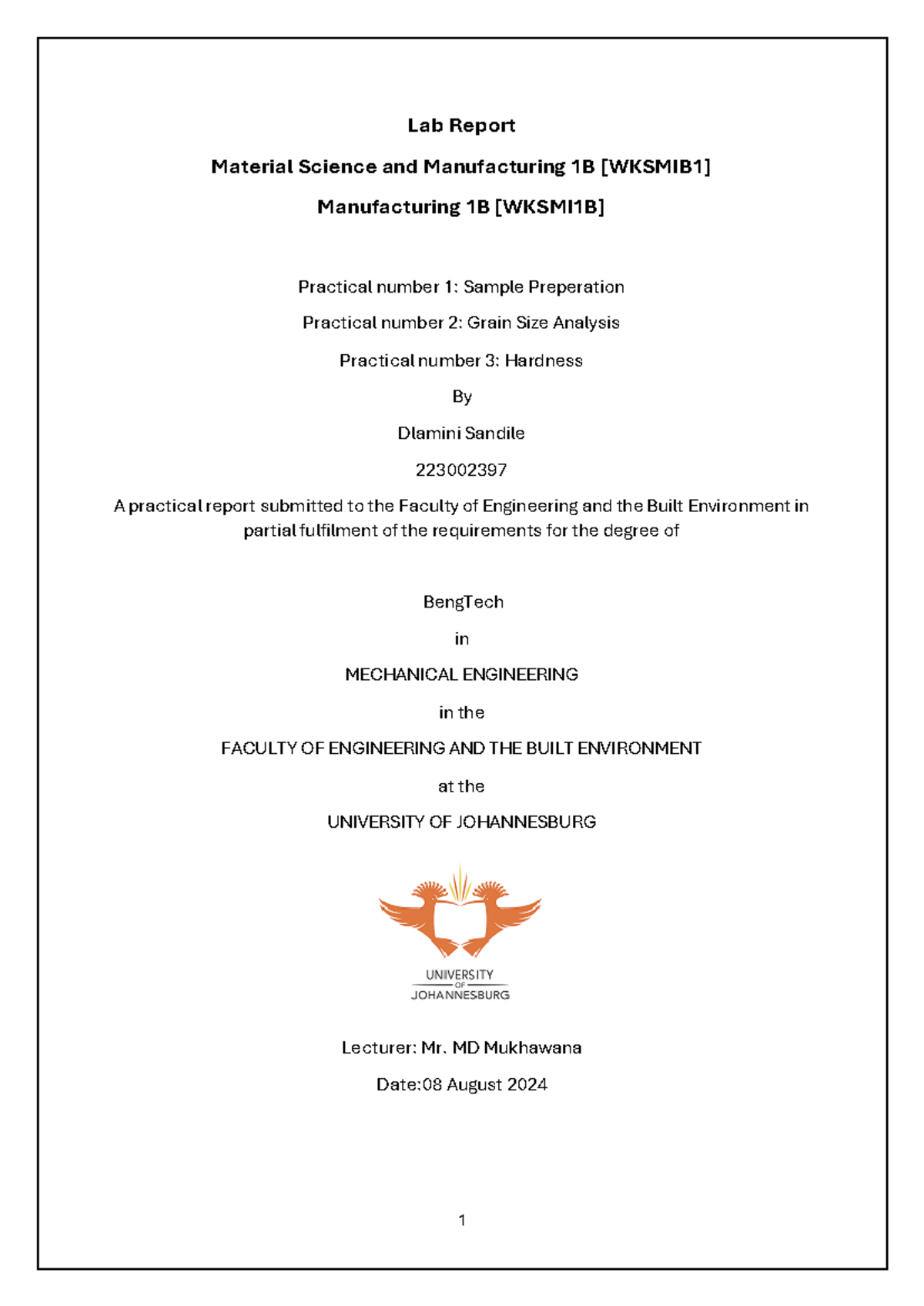 Lab Report - material sciences metallography - Lab Report Material ...