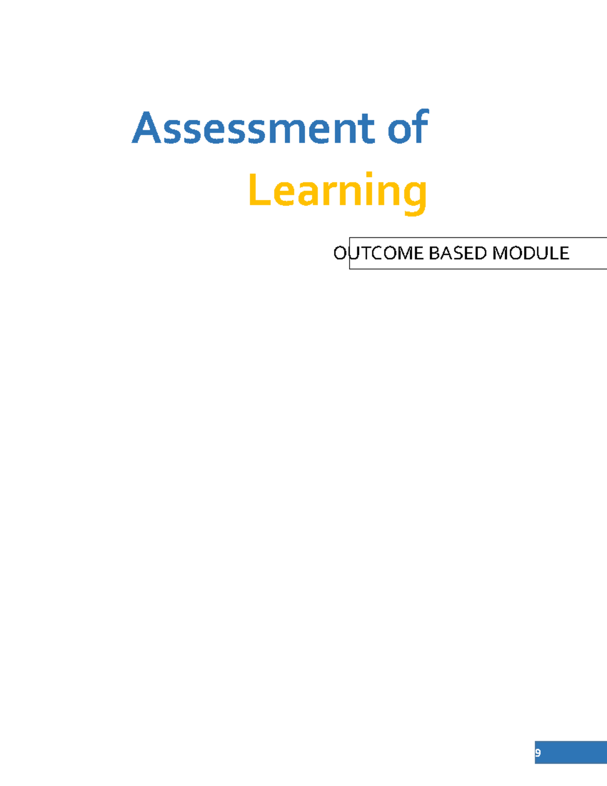 Module 2 061242 - Assessment of Learning OUTCOME BASED MODULE Module 2 ...