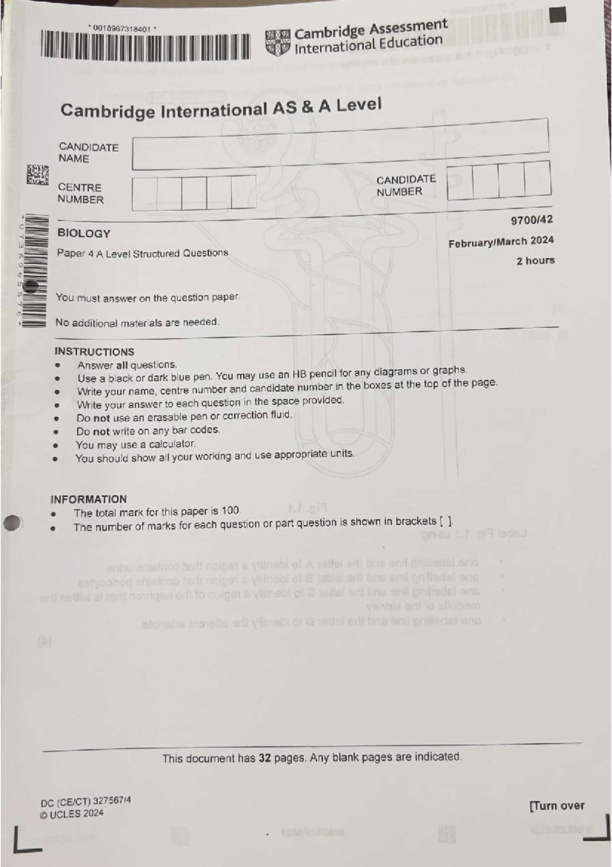 CIE Paper 4 2024 - 9700 - Studocu