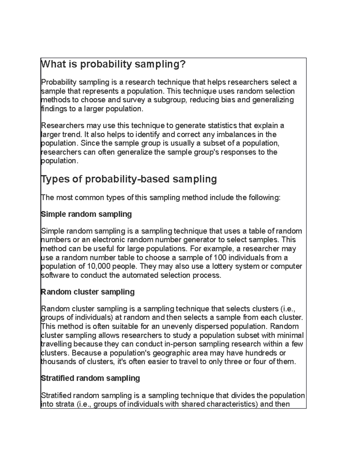 Probability Sampling - What is probability sampling? Probability ...