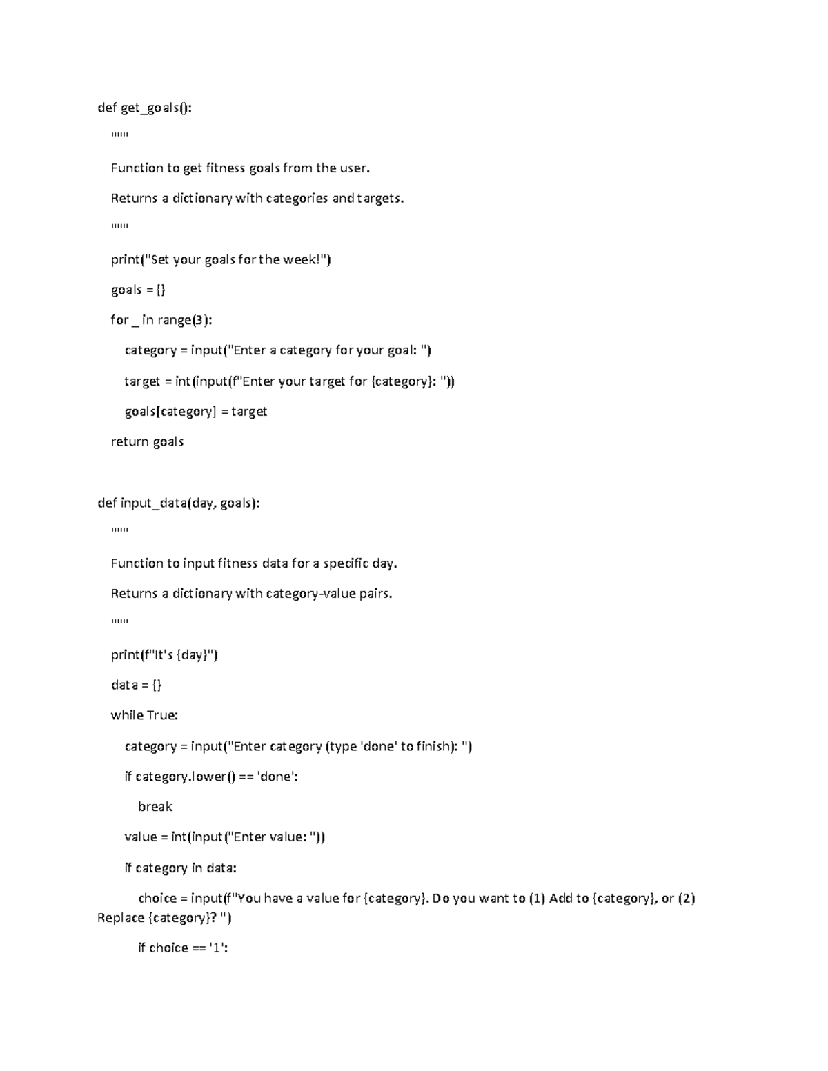 Lab 10 cop2500 - Lab for week 10 - def get_goals(): """ Function to get ...