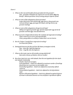Exam 3 questions - Distinguish between precocial and altricial ...