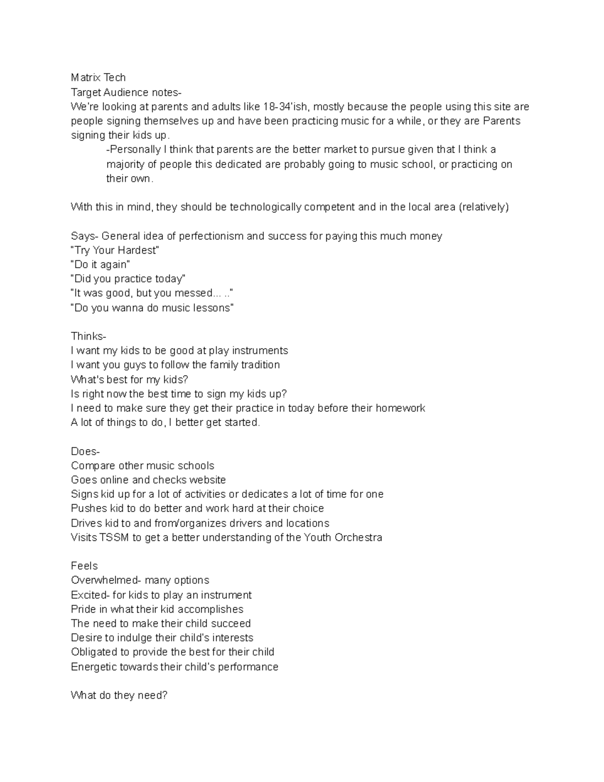 Empathy Map - Notes/Assignments/Projects vary by professor, use ...