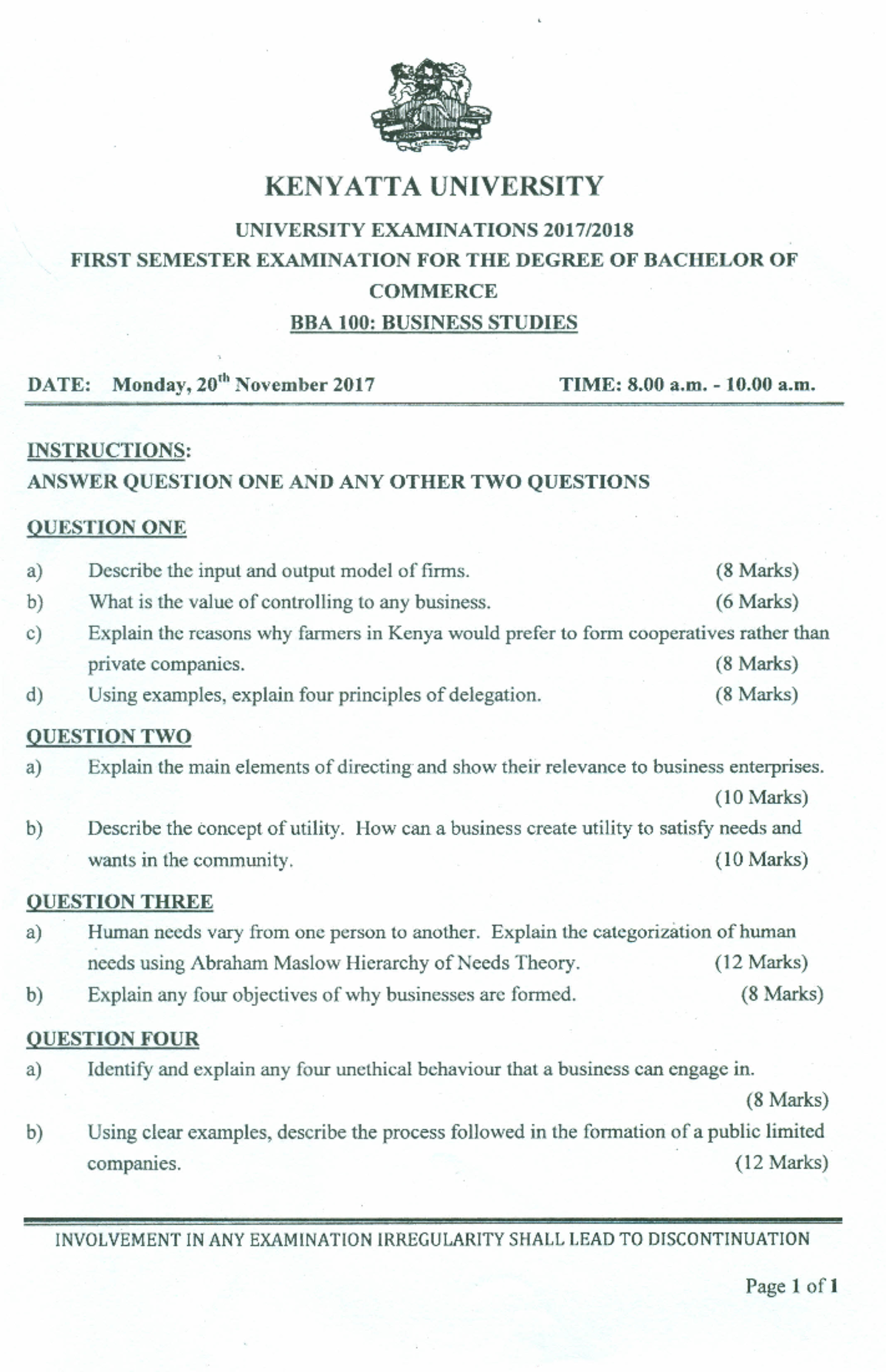 BBA1002017 1120 - For homework - KENYATTA UNIVERSITY UNIVERSITY ...