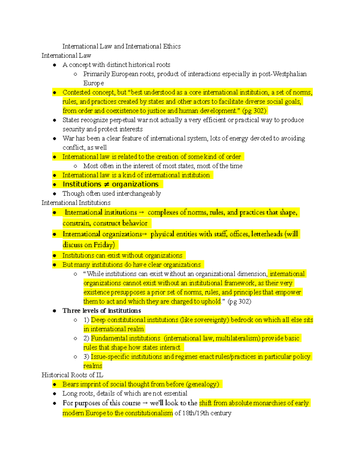 Chapter 13 - lecture notes - International Law and International Ethics ...
