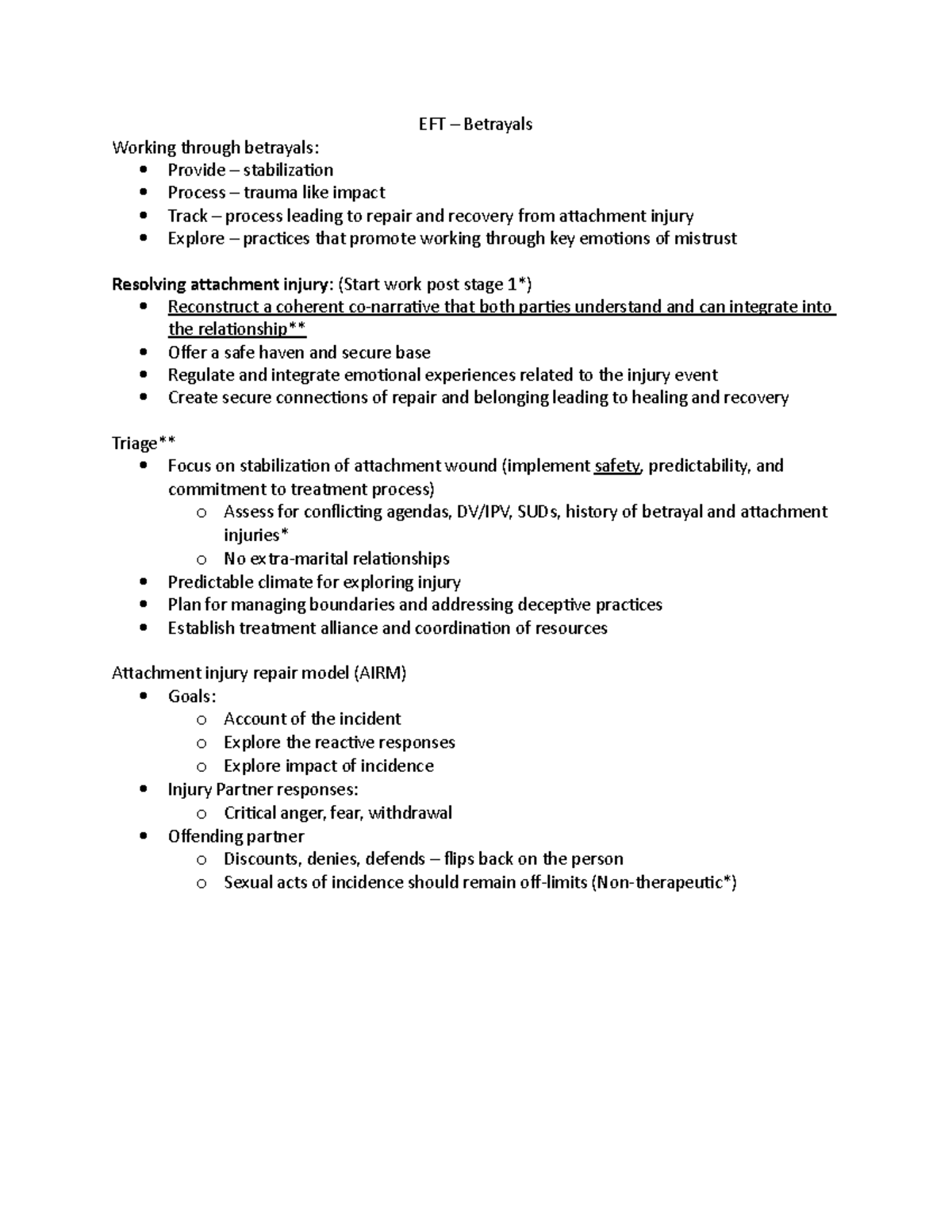 EFT-Betrayal - EFT Betrayal Notes - EFT – Betrayals Working through ...