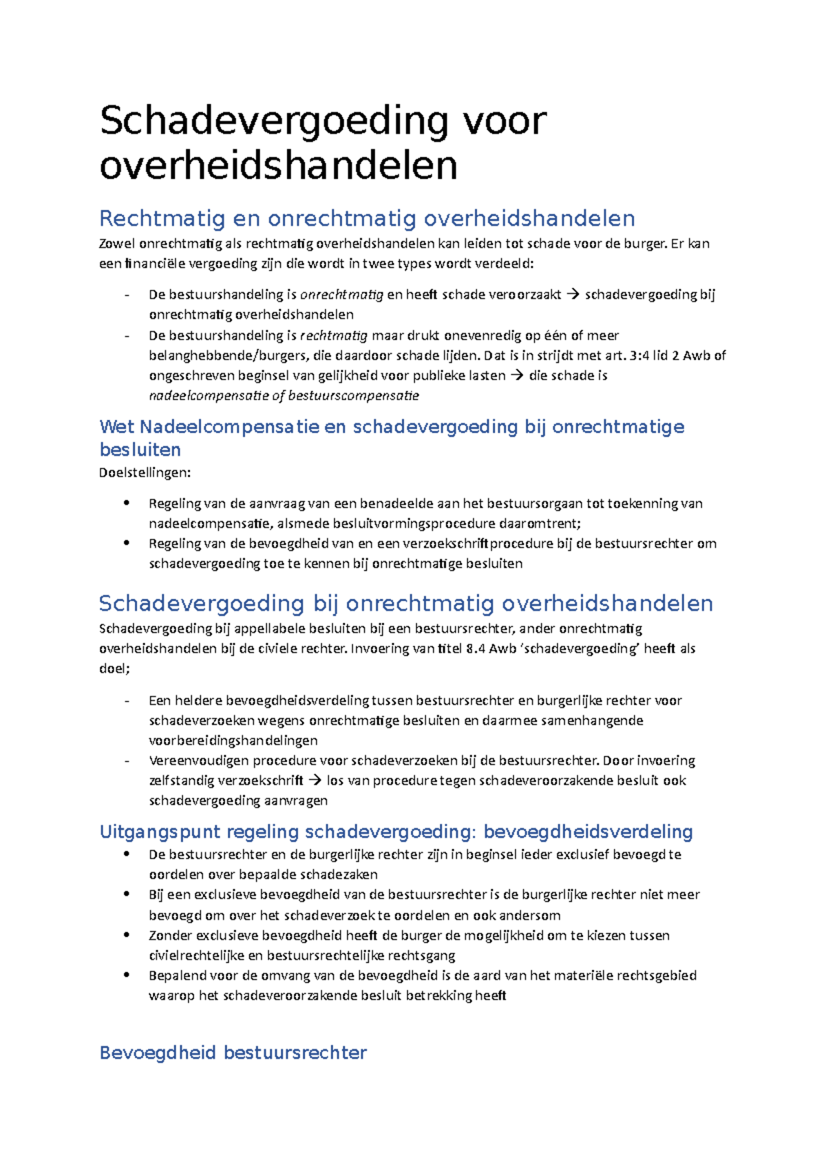 Uitleg bij owg 11&12 - schadevergoeding voor overheidshandelen ...