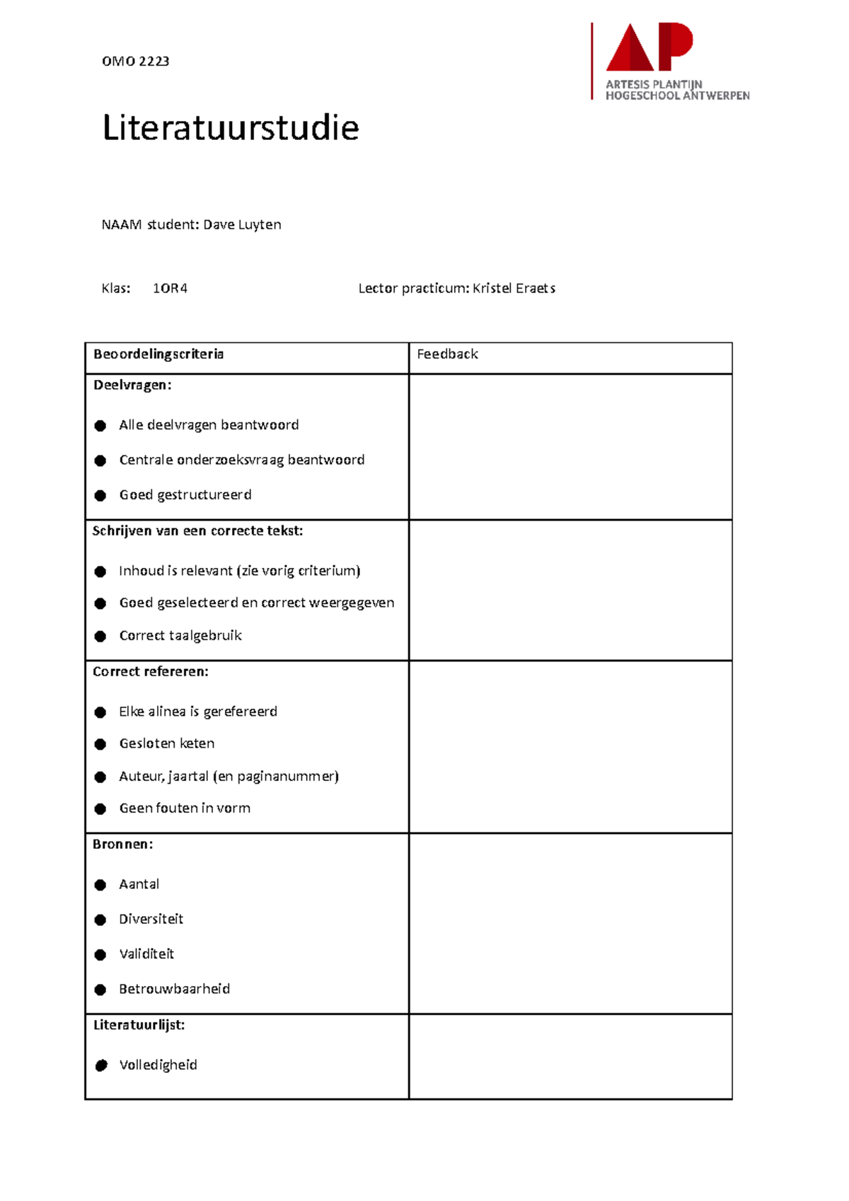 Kopie van OMO 2223 1 Literatuurstudie - Sjabloon - OMO 2223 ...
