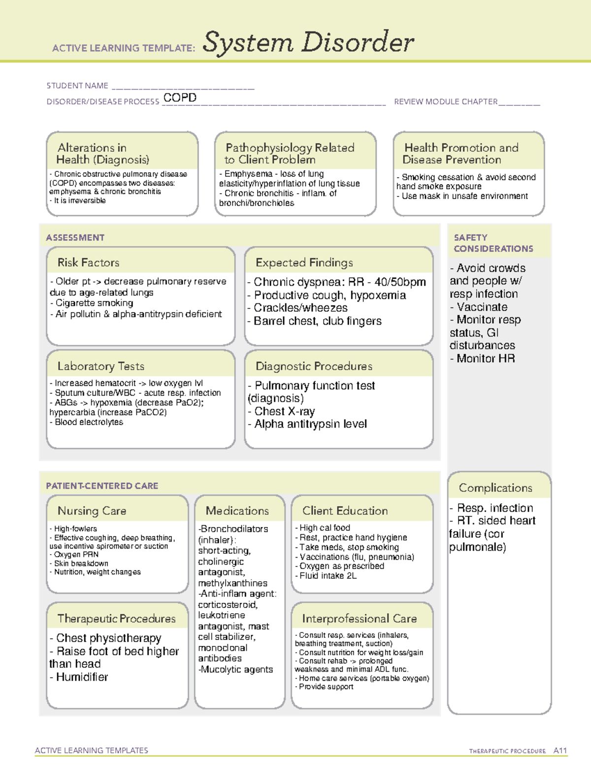 COPD - case study - ACTIVE LEARNING TEMPLATES THERAPEUTIC PROCEDURE A ...
