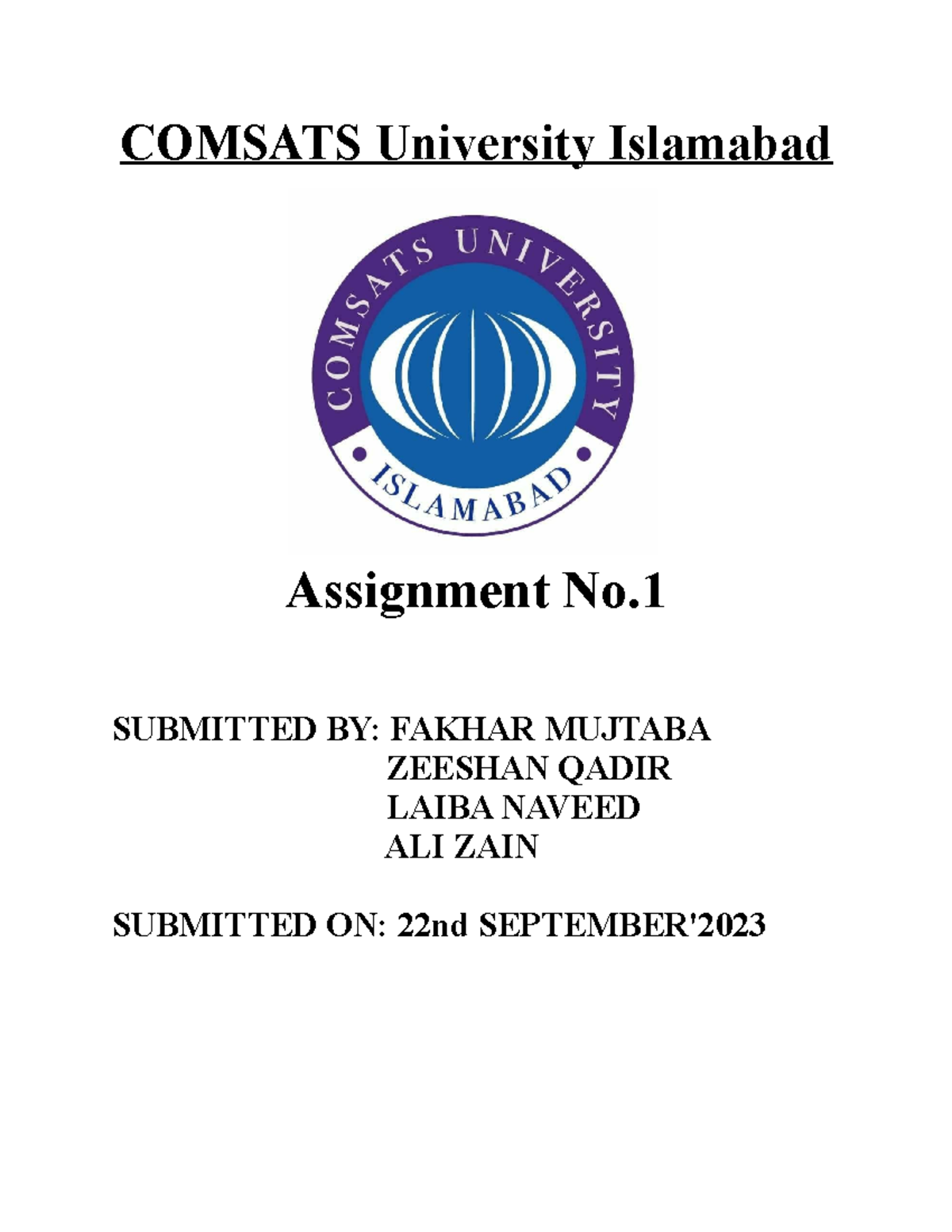 Business pepsico - COMSATS University Islamabad Assignment No ...