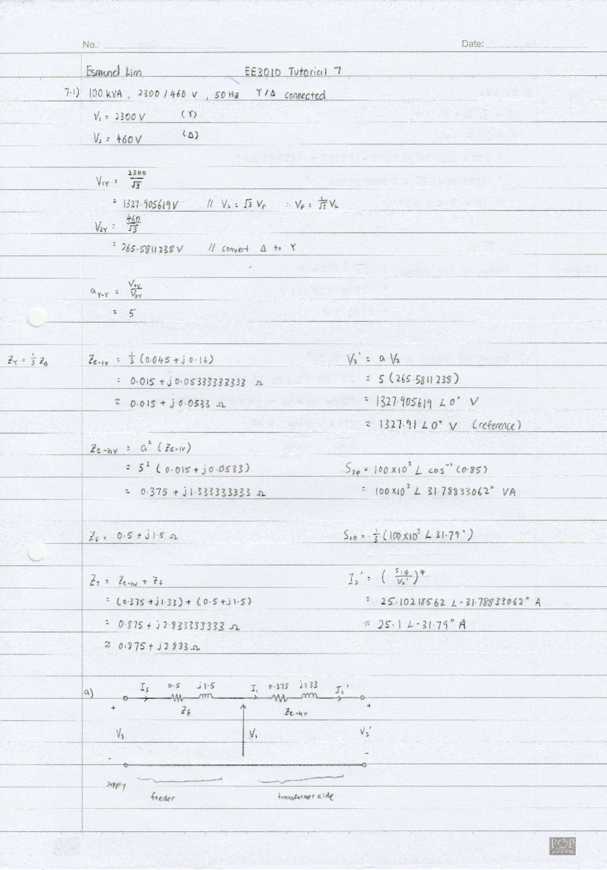 Electrical Devices And Machines Tutorial 7 Solution - '1,t) \ , 2700 I ...