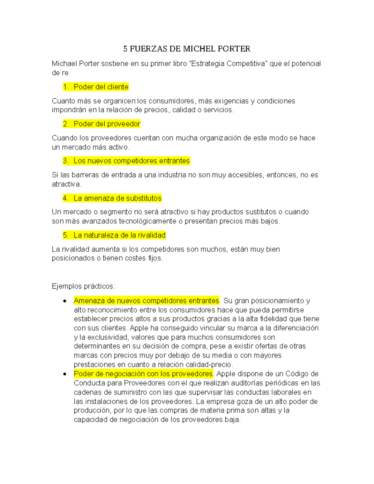 5 Fuerzas DE Michel Porter - 5 FUERZAS DE MICHEL PORTER Michael Porter sostiene en su primer ...