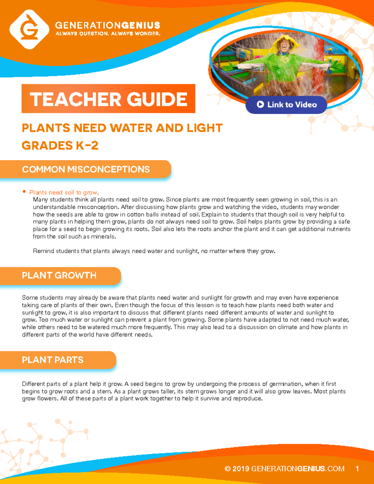 Needs of Plants Teacher Guide GG - COMMON MISCONCEPTIONS • Plants need ...