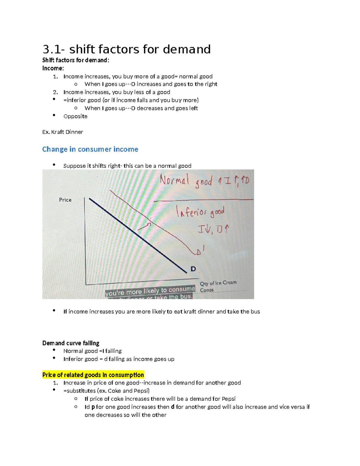 3.1- shift factors for demand - 3- shift factors for demand Shift ...