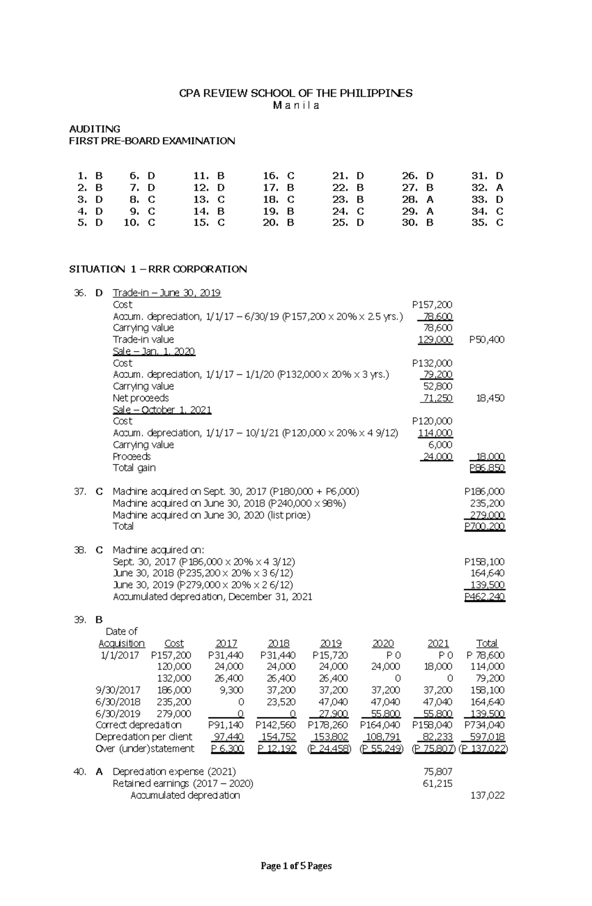 AUD SOL- 1st PB-89th - CPALE review materials for 2021 board exam - CPA ...