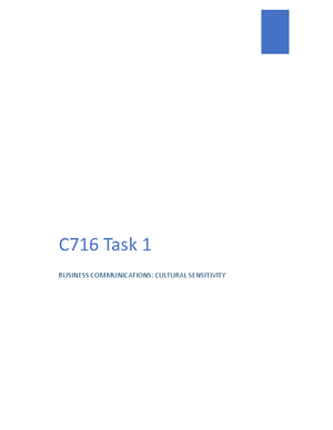 C716 Task 1 - Business Communication Task 1 Course Code: C (Requirement ...