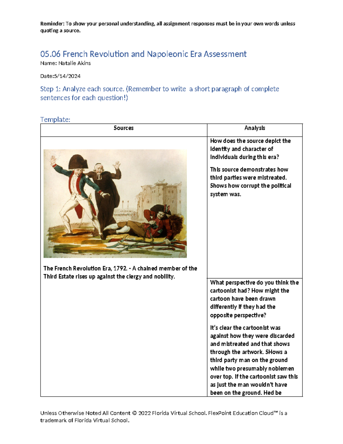 French revolution napoleonic era wh yourname - Reminder: To show your ...