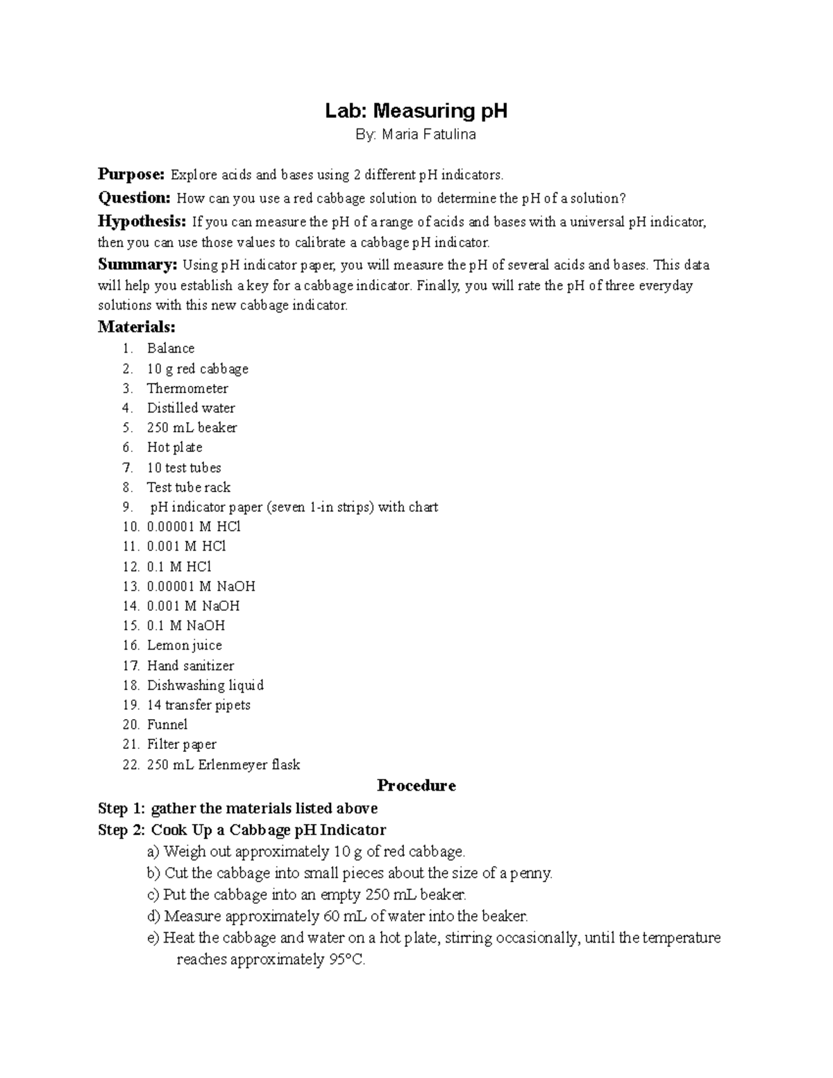 48fb3dee0d00caeeeba 57478 a4f05515 - Lab: Measuring pH By: Maria ...