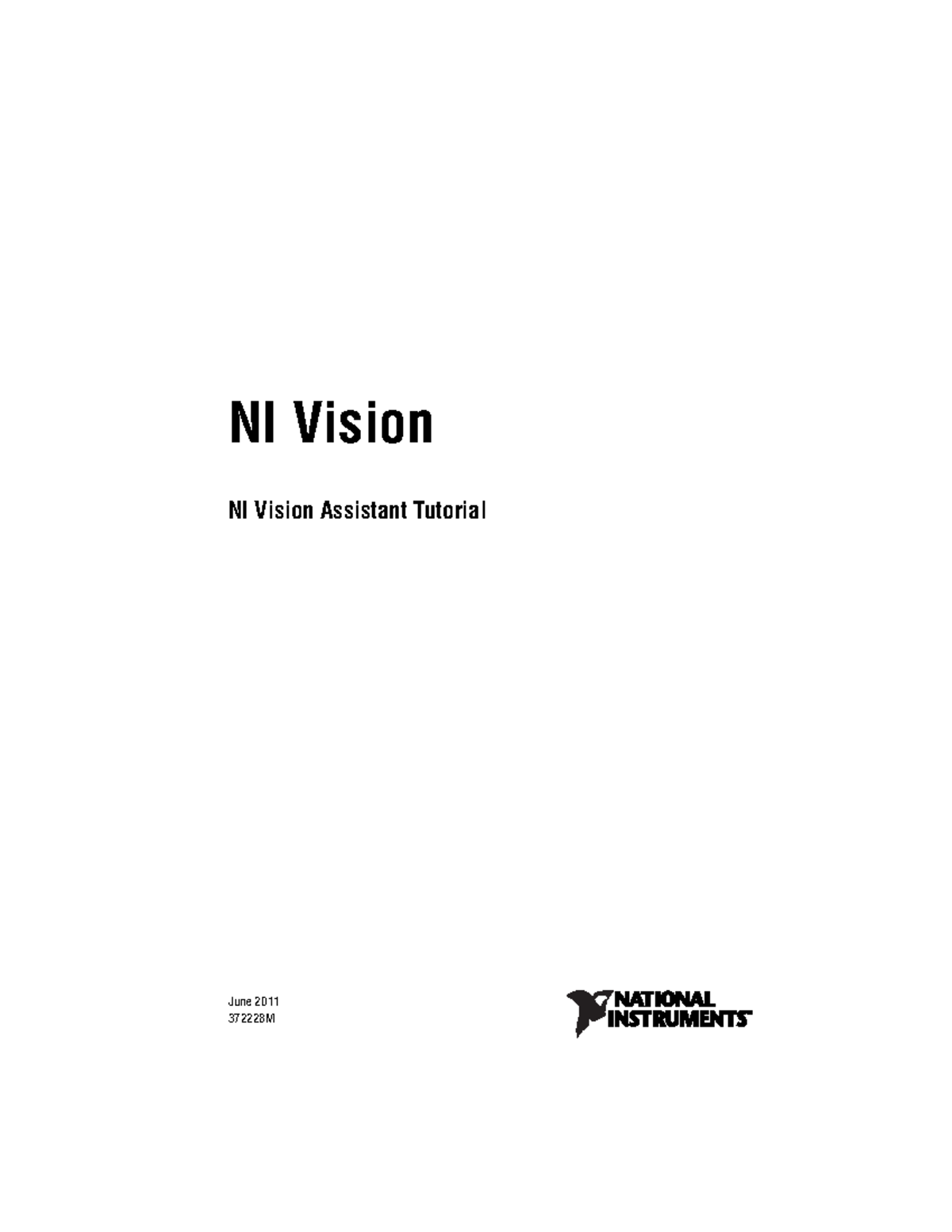National Instruments Vision Assistant - NI Vision NI Vision Assistant ...