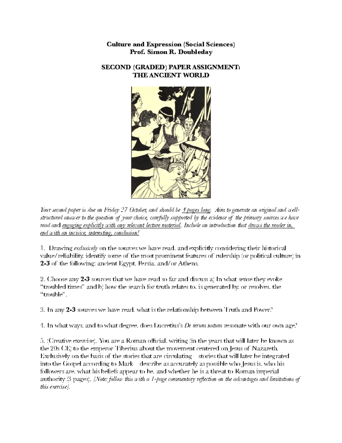 C&E second paper assignment-1 - Culture and Expression (Social Sciences ...