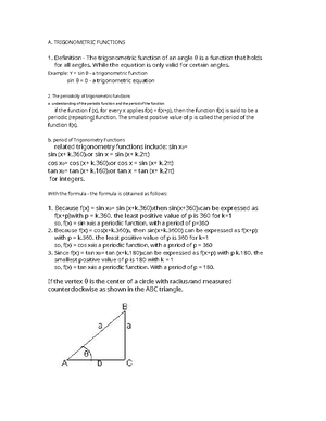 Trigonometric Function - Unit-1 - A. TRIGONOMETRIC FUNCTIONS 1 ...