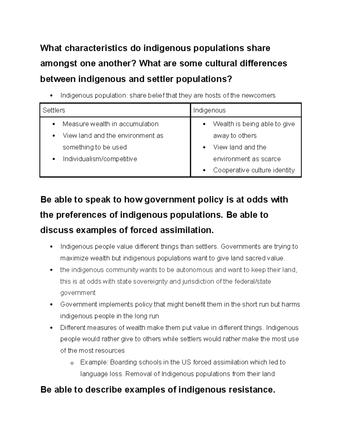 Cultural differences between indigenous and settler populations - What ...