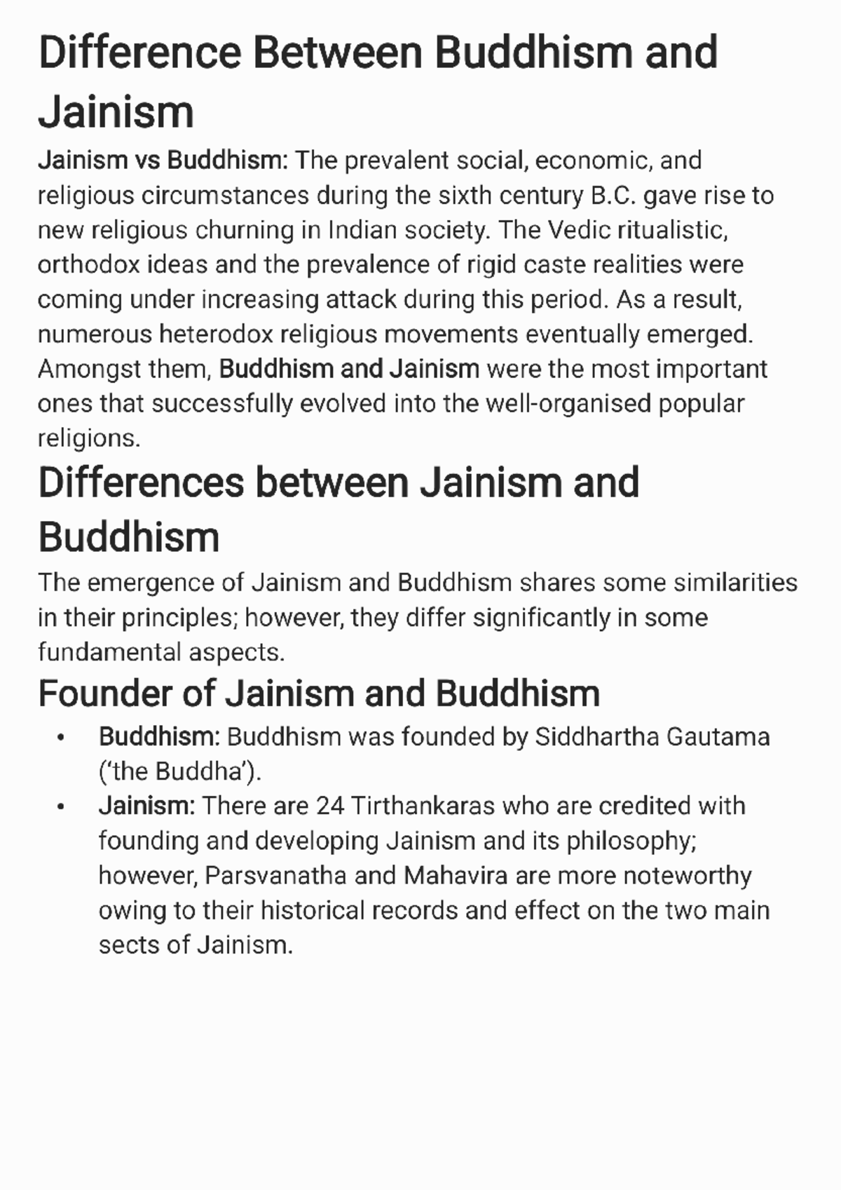 Difference between Jainism and Buddhism - btech - Studocu