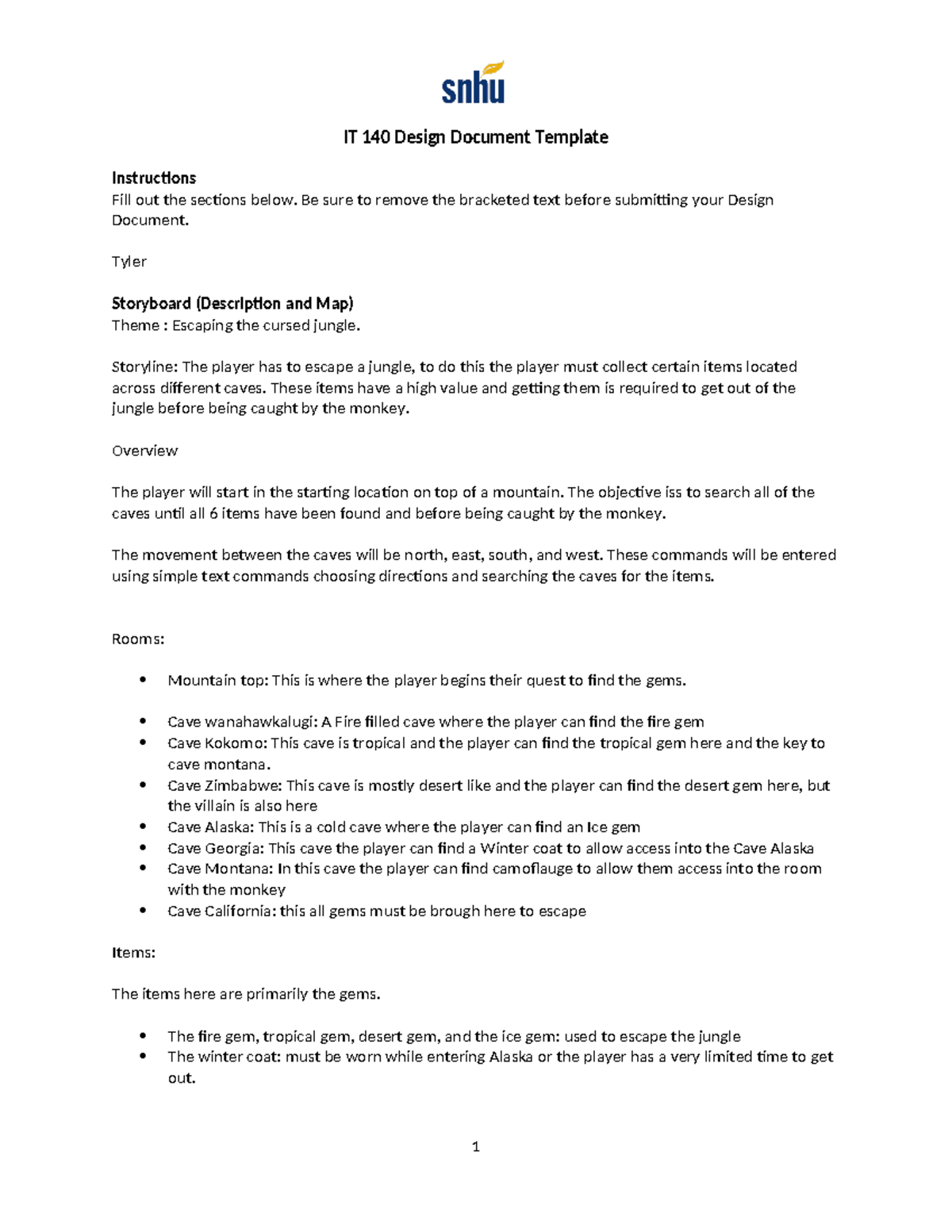 IT140 Project 1 - 2-3 - IT 140 Design Document Template Instructions ...