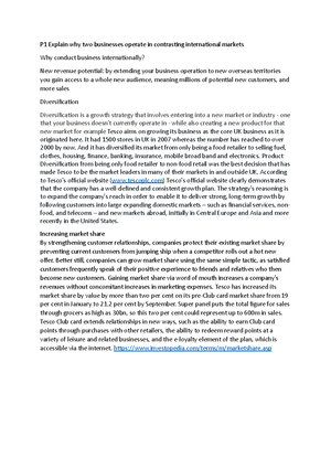 Unit 1- Exploring the business - Explain how two contrasting businesses ...