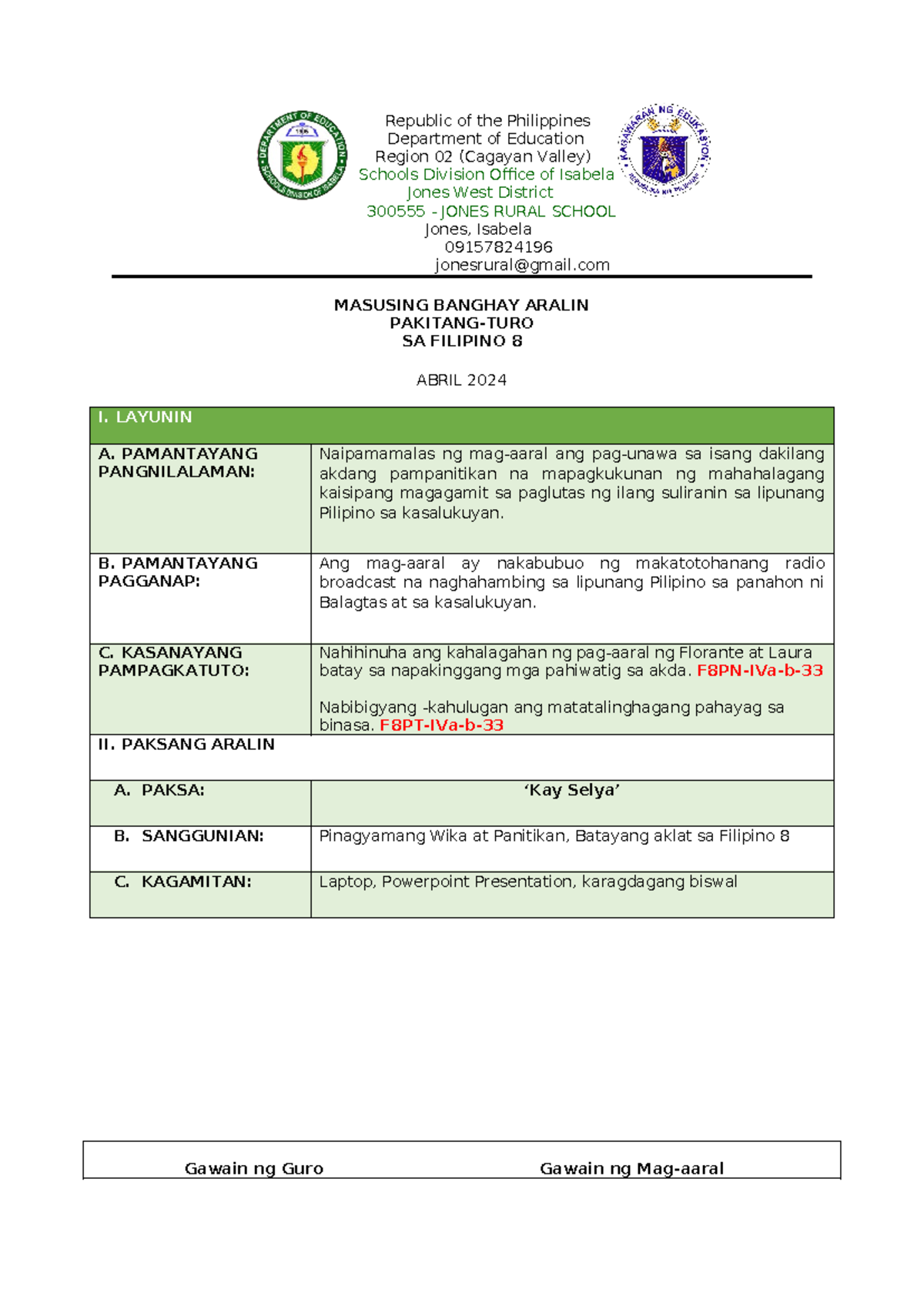 Dlp 6 4thy Q Kay Selya - Republic of the Philippines Department of ...