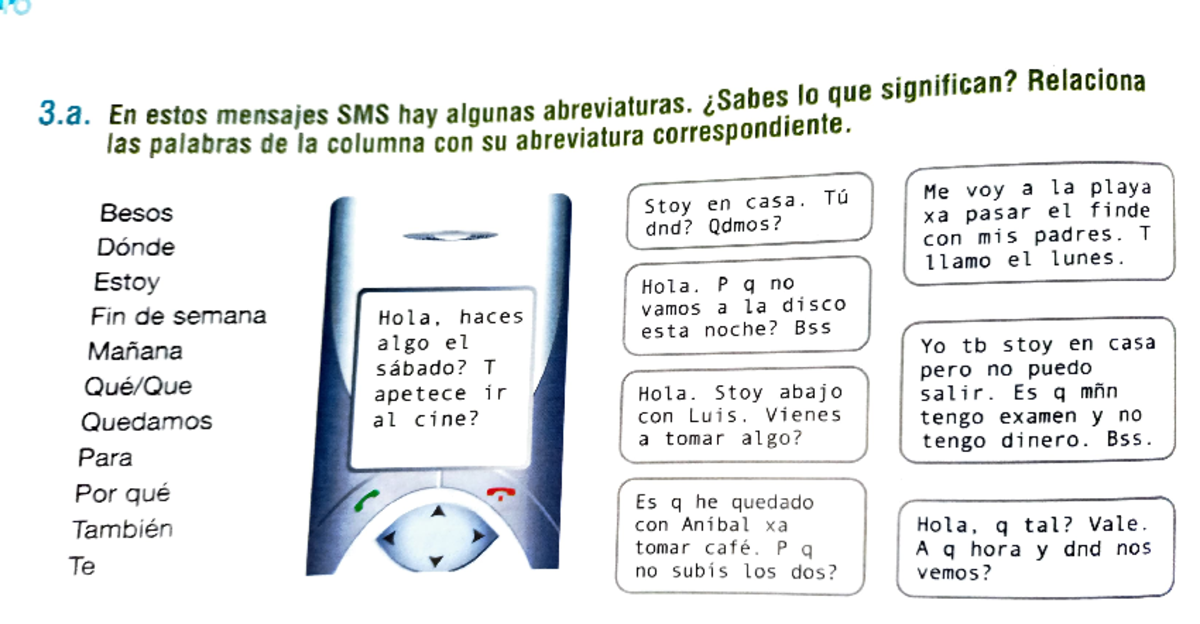 ESP Chatear - For daily chatting in spanish - J. En estos mensajes SMS ...