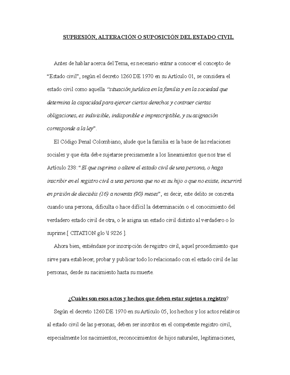 Supresión Steph - Trabajo supresion registro civil art 238 codigo penal ...