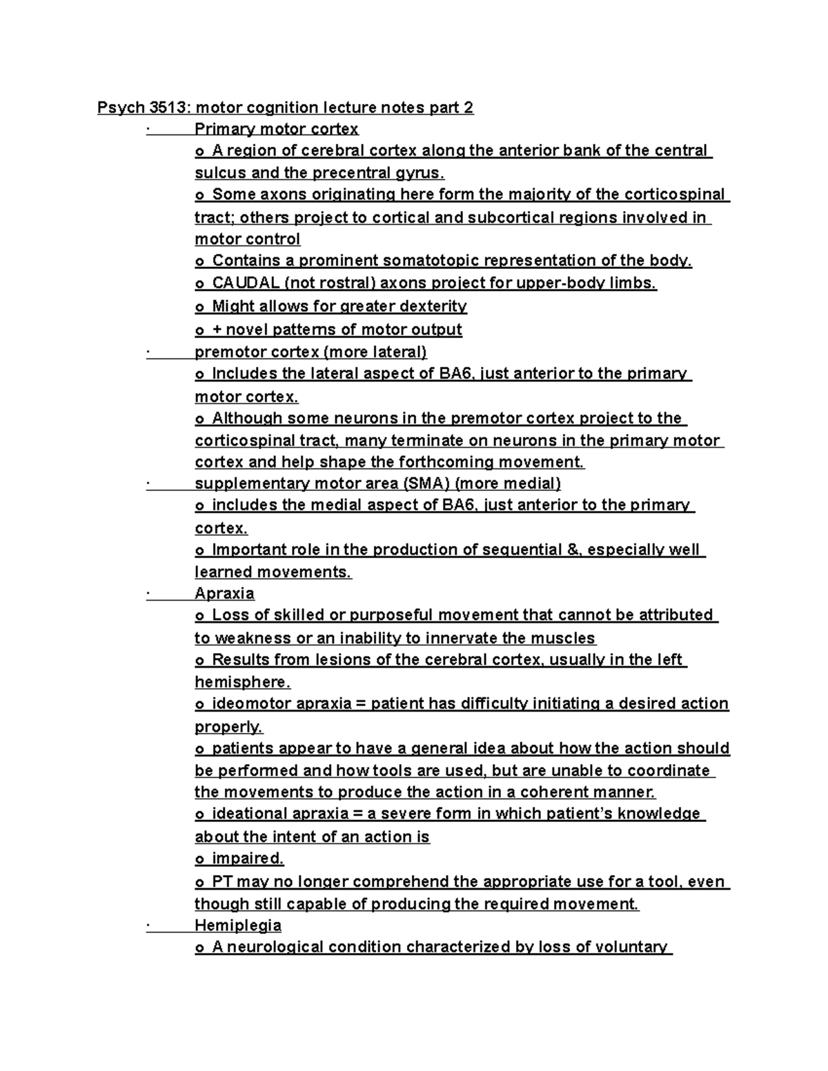 Psych 3513 Motor Cognition Lecture Notes Part 2 Deprecated Api Usage
