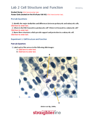 BIO201L+Lab+3+Upload+Document - Student Name: Click here to enter text. Access Code (located on ...