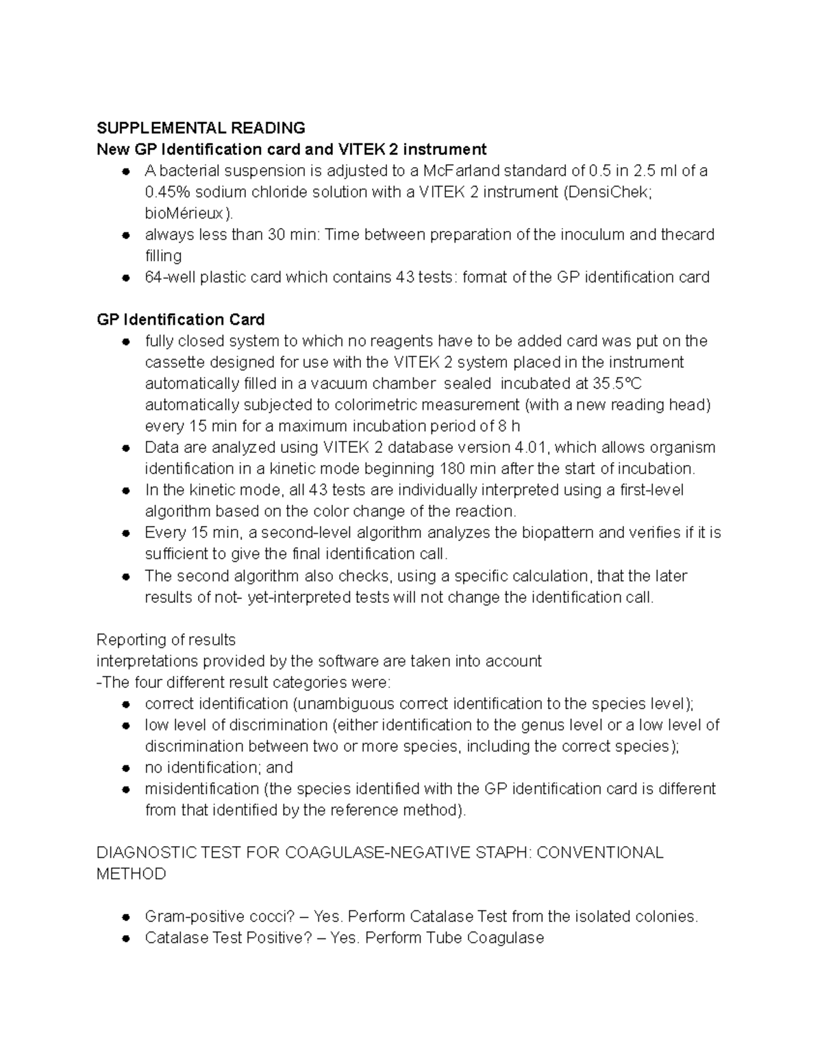 Bacte Notes PART 2 - SUPPLEMENTAL READING New GP Identification card ...