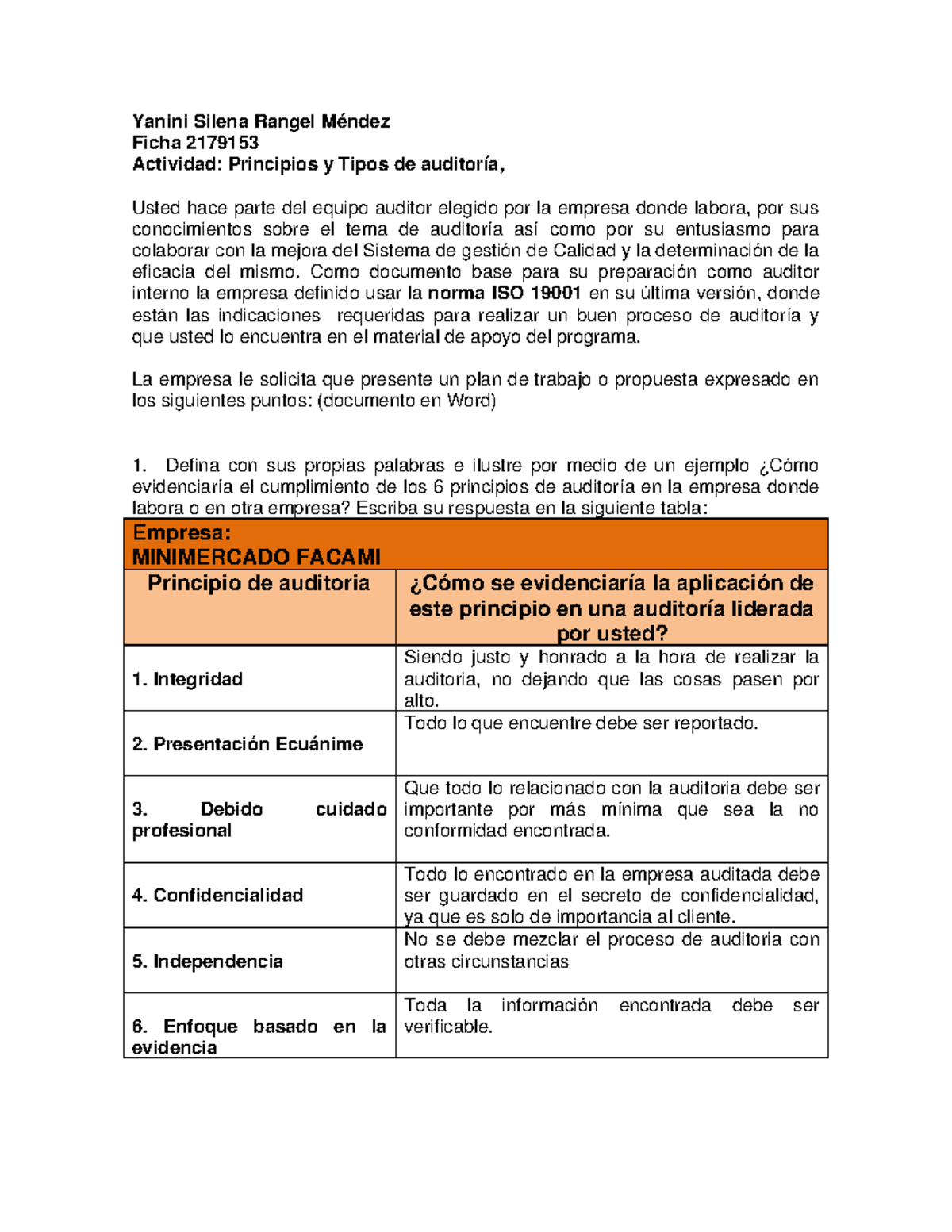 Informe Auditoria Yanini Rangel - Warning: TT: undefined function: 32 Yanini Silena Rangel ...