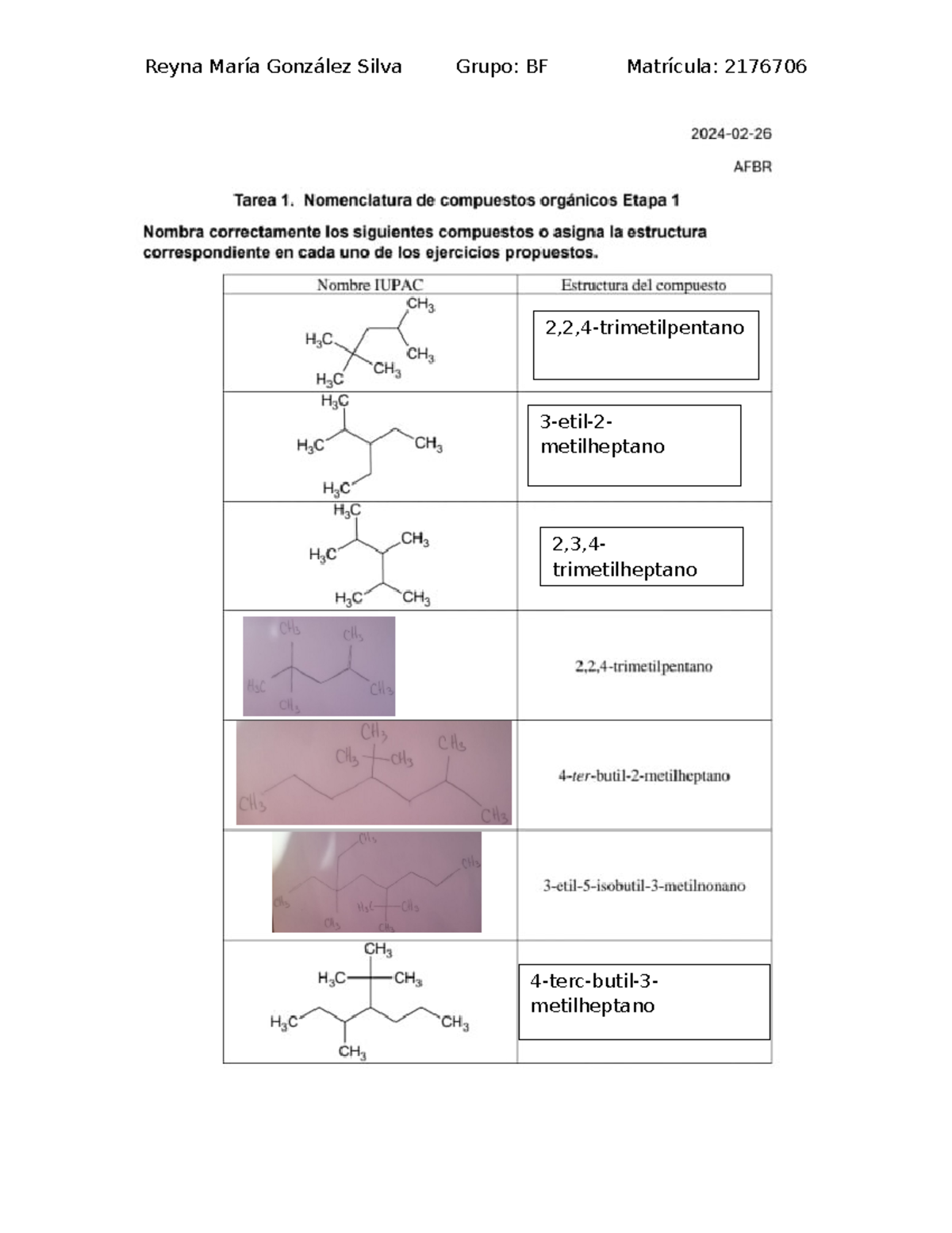 Tarea 1. Nomenclatura de hidrocarburos - Laboratorio De Química General ...