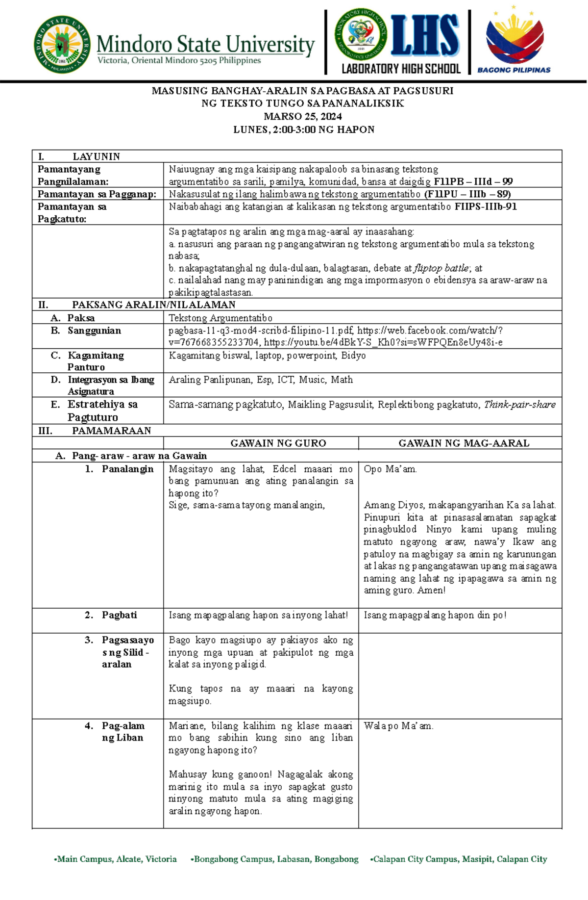 Lesson Plan 8 - Masusing Banghay Aralin - MASUSING BANGHAY-ARALIN SA ...