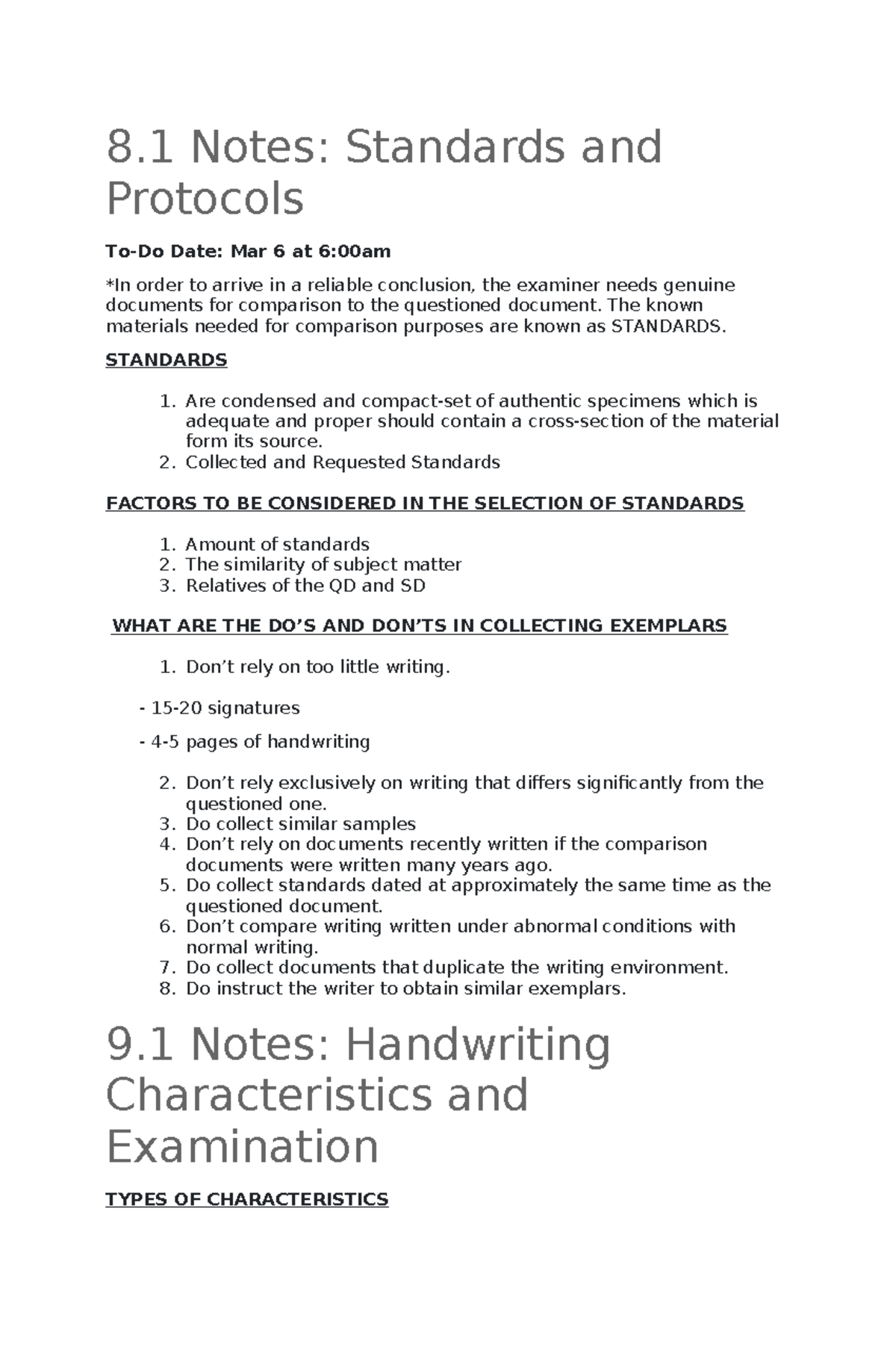 Forensic 4 notes - aaaaaaaaaaaaa - 8 Notes: Standards and Protocols To ...