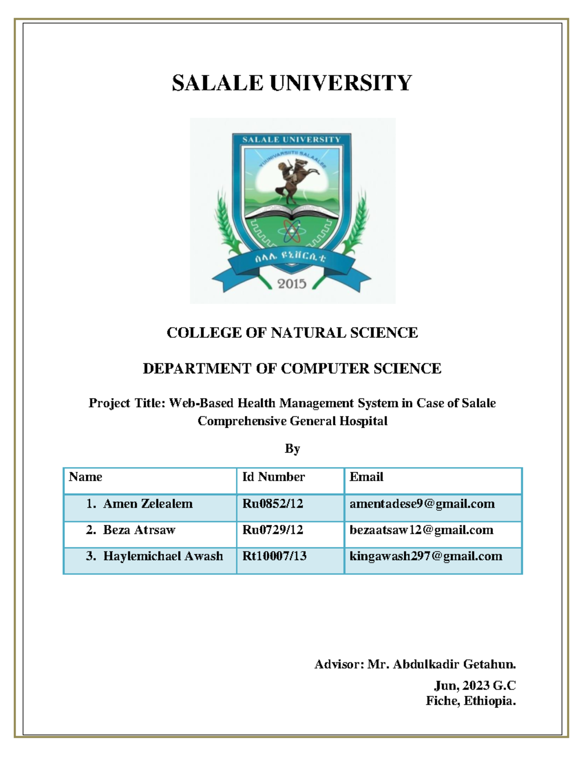 2 group 6 - Summary Law and social - Jun, 2023 G Fiche, Ethiopia ...