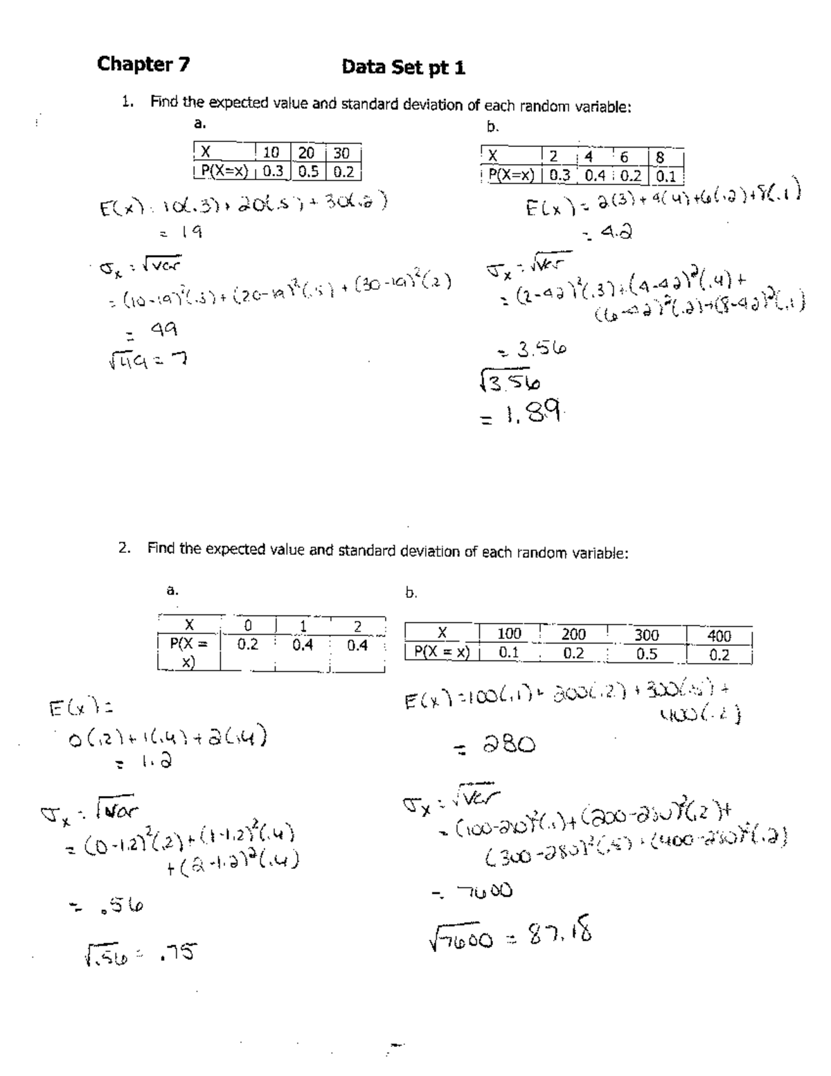 7.1 data set answers - BIO 2499 - Studocu
