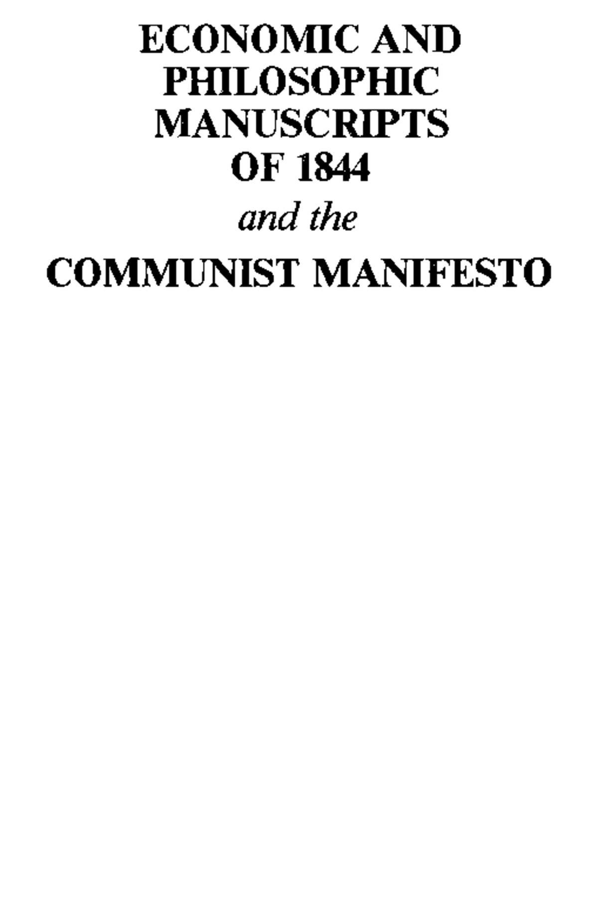 (Great Books in Philosophy) Karl Marx, Fredrick Engels, Martin Milligan ...