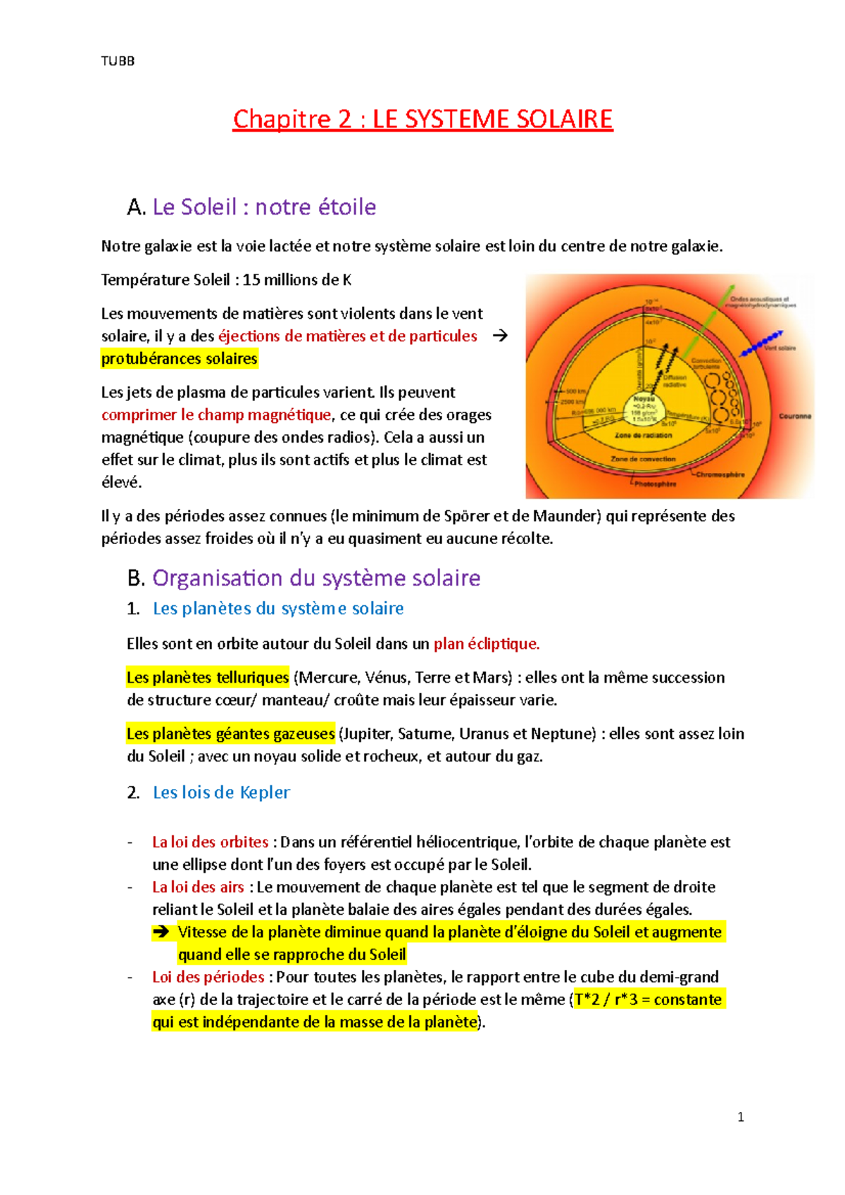 Chapitre 1 partie 2, le système solaire - La terre et l'univers depuis ...