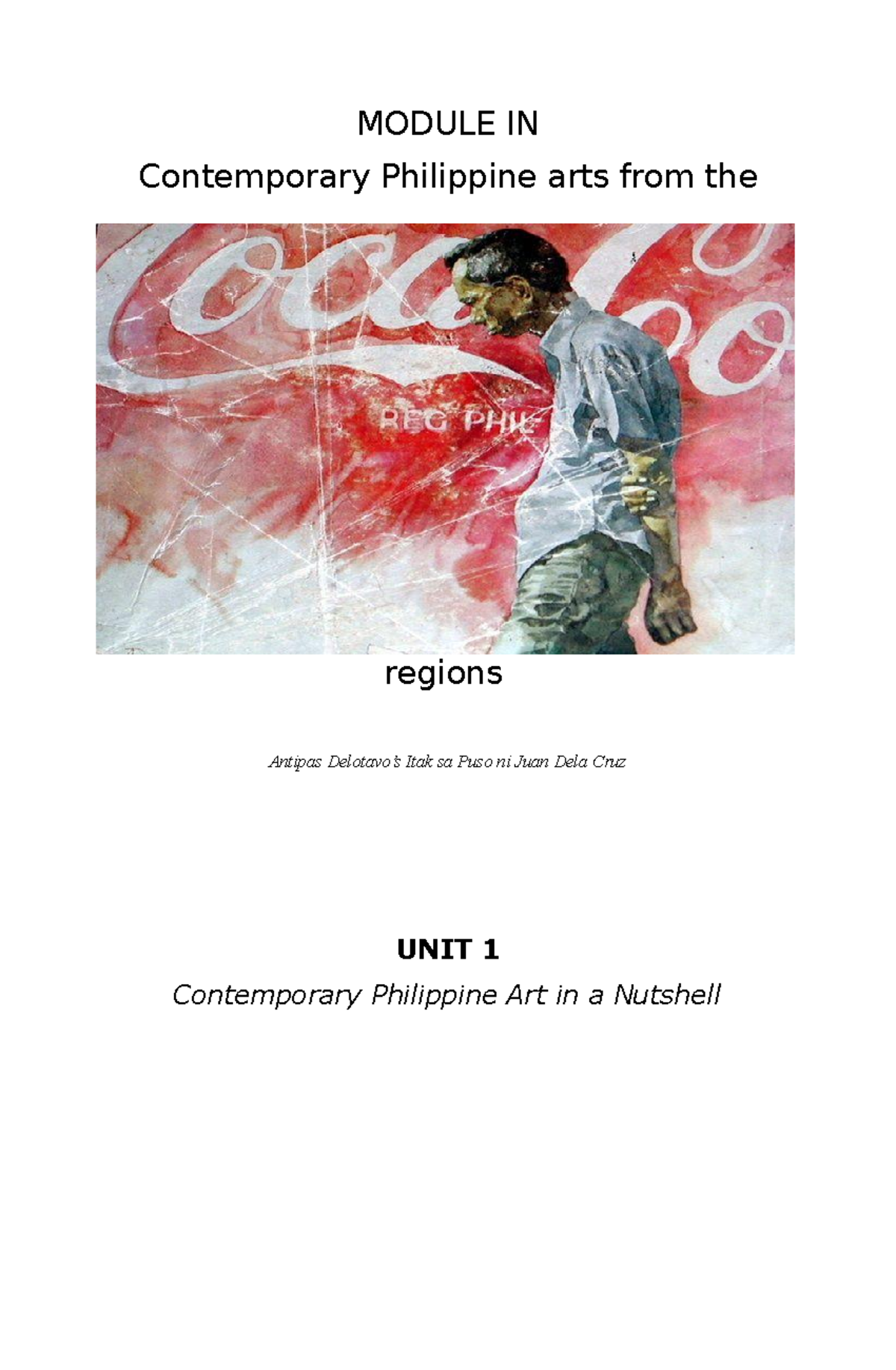 Module 1 - Contemporary Philippine Arts from the Region - MODULE IN ...