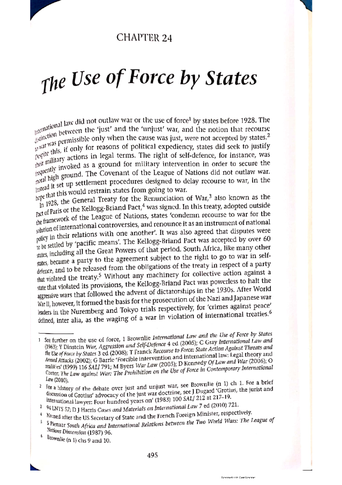 The Use of Force by States - Bachelors of law - Studocu