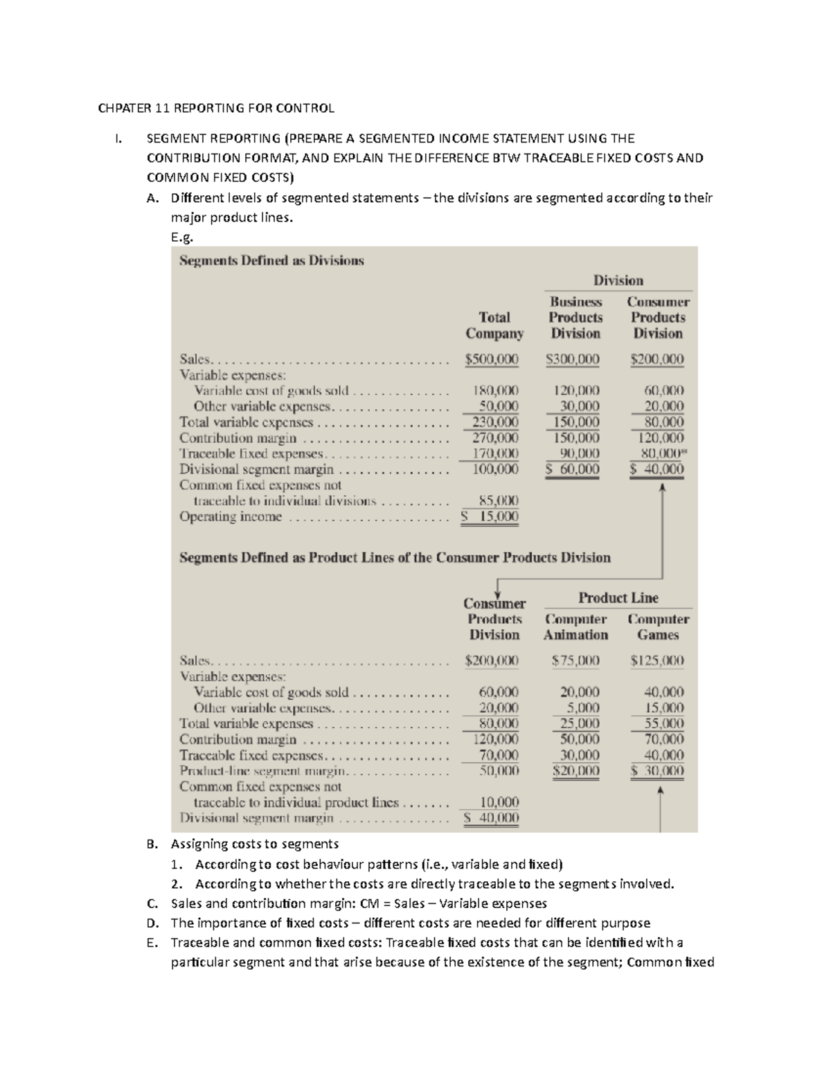 Chapter 11 - Summary - Managerial Accounting 11e - CHPATER 11 REPORTING ...
